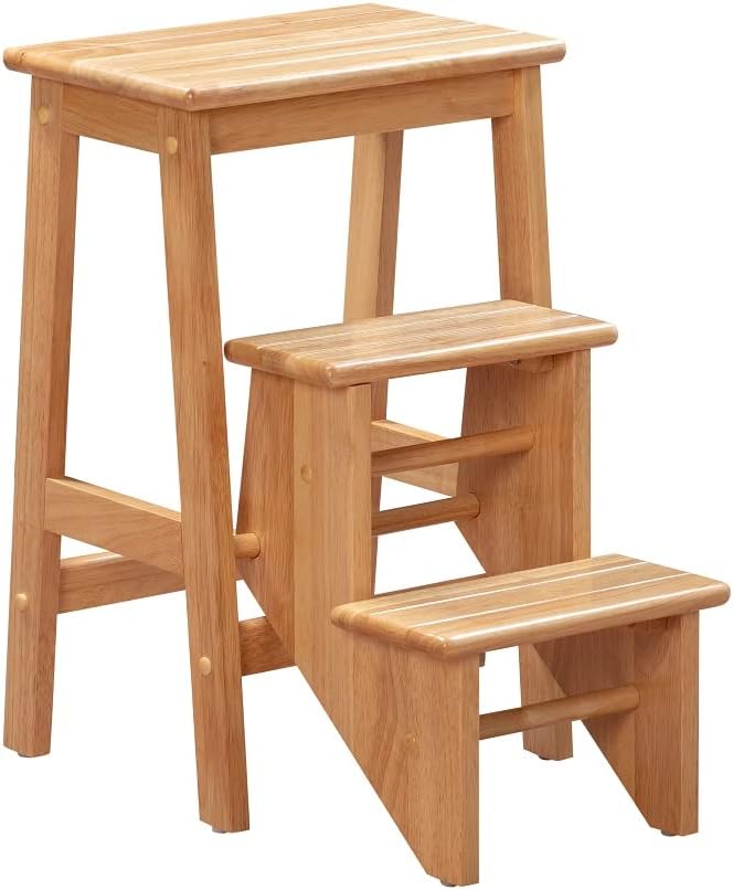 Amazon.com: Boraam Niko 3-Tier Step Stool, Counter Height, Natural ...