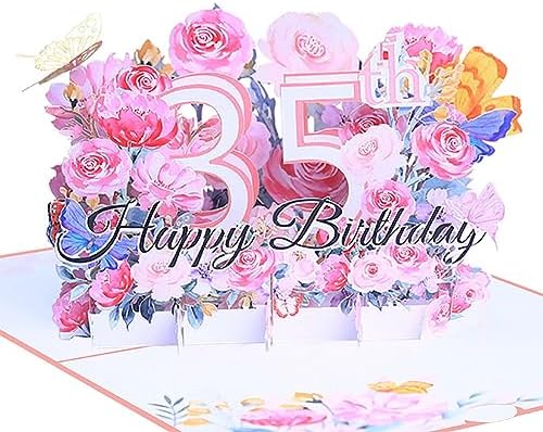 Geburtstagskarte zum 35. 3d blume pop up geburtstag karte Grußkarten ...