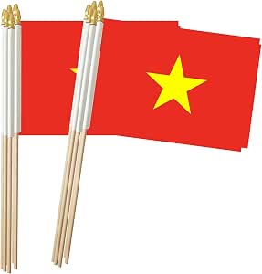 Amazon.com : Vietnam Stick Flag, Vietnamese Small Mini Hand Held Flags ...