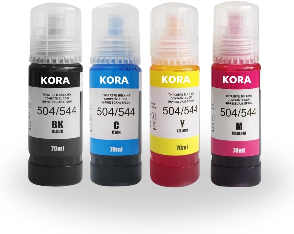 Kit Tinta Para Epson L355 L365 L375 L455 Original CMYK 4x70ml : Amazon ...