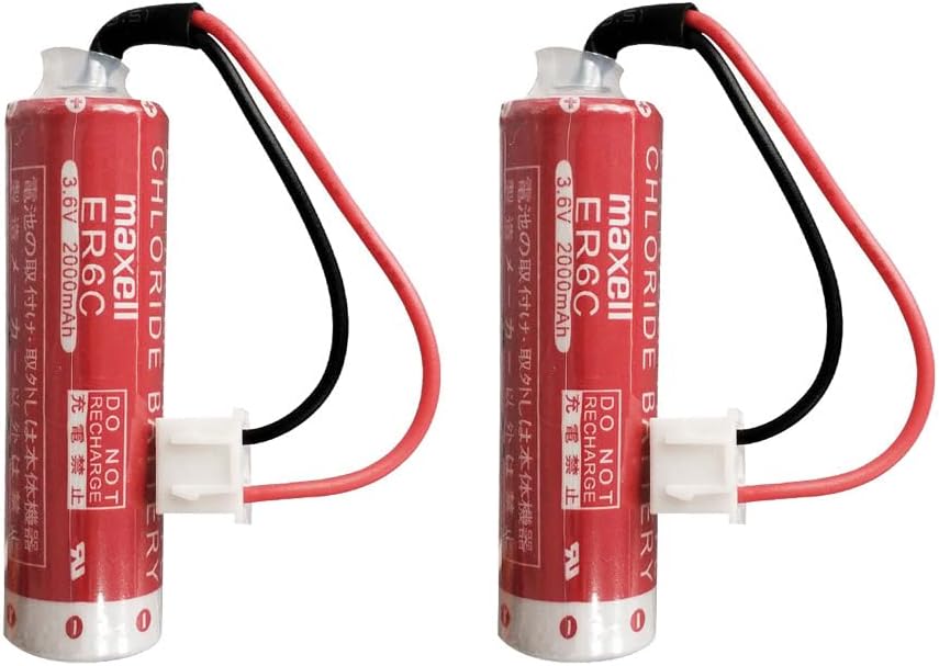 Amazon | NOOKK (2個入り) ER6C ER6C(AA) 3.6V F2-40BL FX2N互換リチウム電池、メモリー ...
