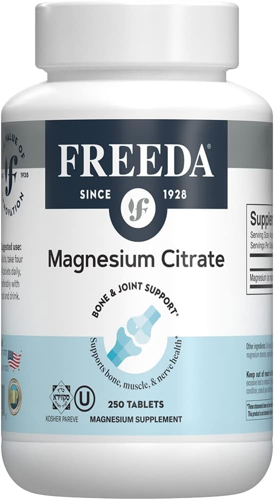 Amazon.com: Freeda Magnesium Citrate 400mg Per Serving - Pure Magnesium ...