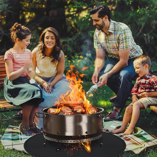 Kumming 36" Fire Pit Mat for Solo Stove Bonfire,Round Fireproof Under ...
