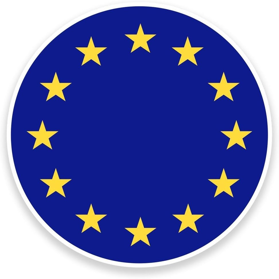 Amazon.com: 2 x 10cm/100mm EU Europe Flag Map Window Cling Sticker Car ...