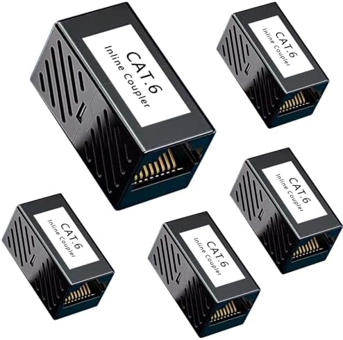 5 Pcs RJ45 Coupler Cat6 Shielded Female to Female Connector, Ethernet ...