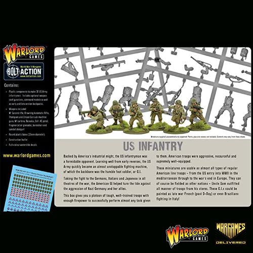 Warlord Games Wargames Delivered Bolt Action Miniatures – US Infantry ...