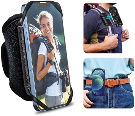 Amazon.com: HLOMOM Backpack Phone Holder Hiking, 2-in-1 Backpack Strap ...