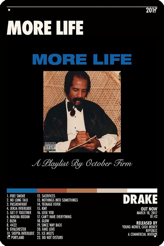 Amazon.com: Drake Posters More Life poster Album Cover Poster Album ...