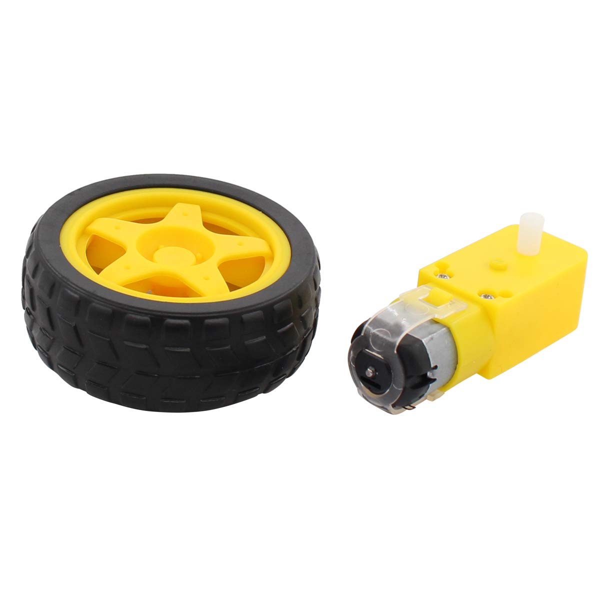 ApplianPar Dual Shaft Gearbox Gear Motor with Plastic Tire Wheel for ...
