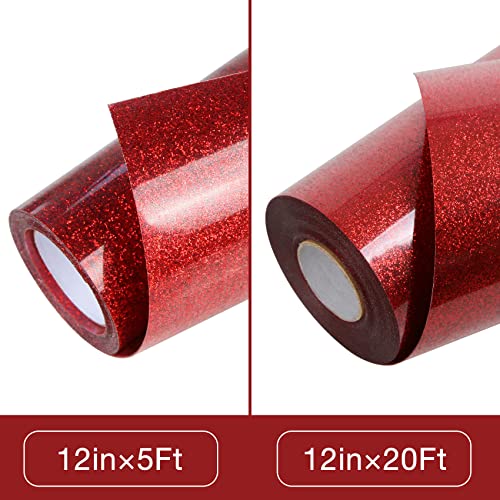 Snapklik.com : Red Glitter HTV Heat Transfer Vinyl Roll 12 Inch X 20 Ft ...