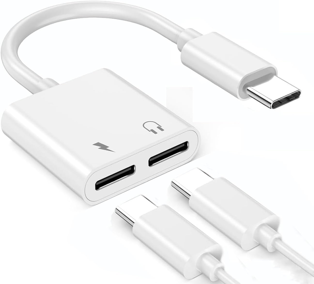 Amazon.com: Dual USB C Splitter USB C Headphone and Charger Adapter,2 ...