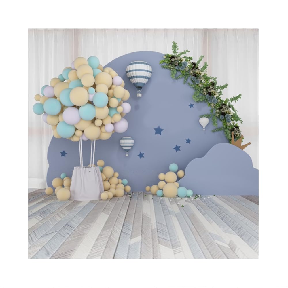 Amazon.com : Hot Air Balloons Backdrop 5x5ft Fabric Hot Air Balloon ...