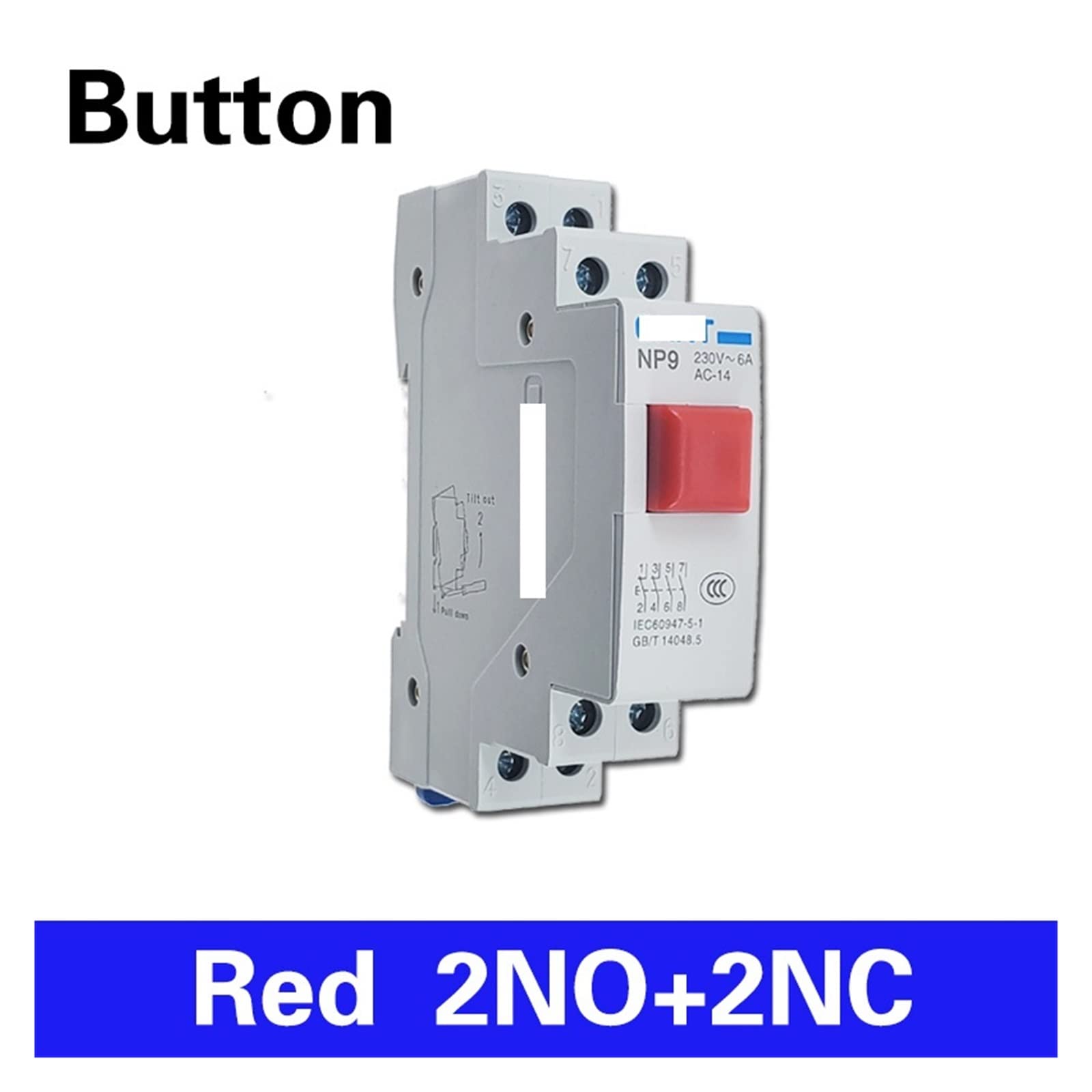 1PC NP9 Push Button Card DIN Rail Button Switch Reset With