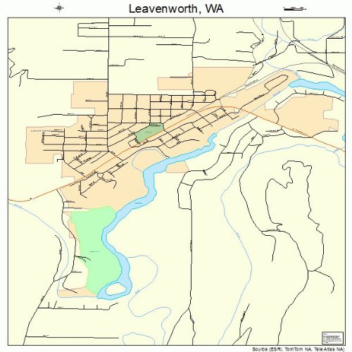 Large Street & Road Map of Leavenworth, Washington WA - Printed poster ...