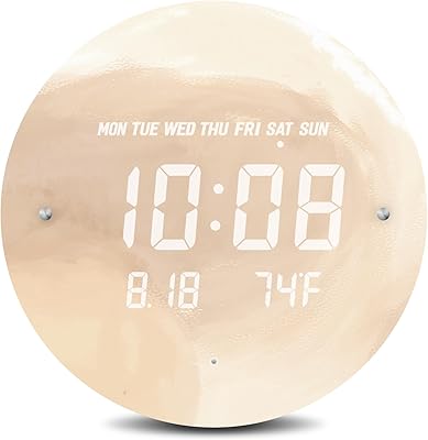Amazon.com: DMDMBSR USB Plug in Digital Wall Clock, Sunset Ocean Wave ...