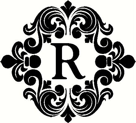 Amazon.com: Custom Damask Monogram - Family Vinyl Wall Art Decal ...