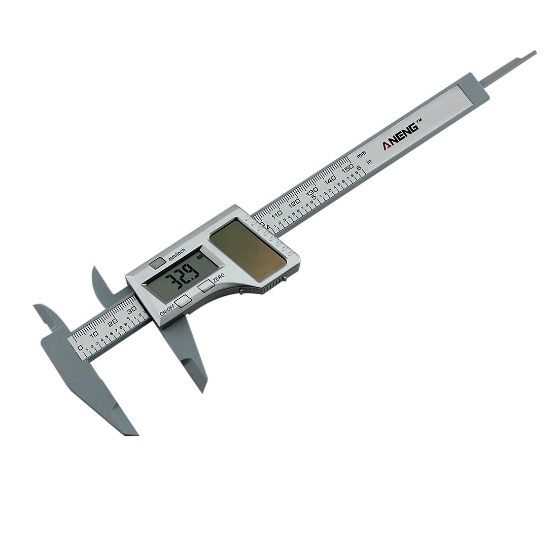 Adsro Digital Solar Battery Dual Power Caliper Vernier Gauge Micrometer ...