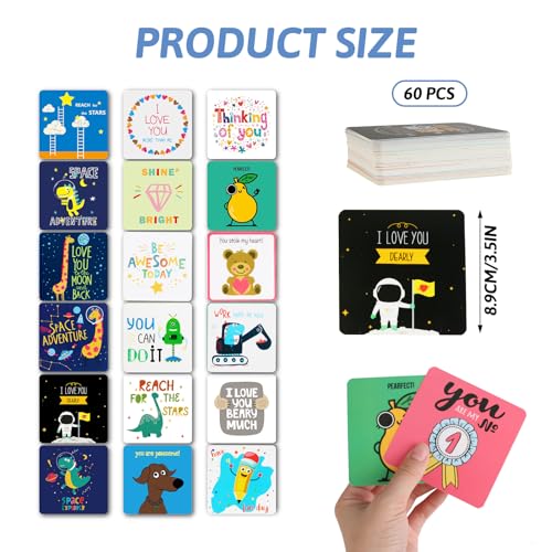 60 PCS Cards for Lunchbox for Kids Positive Affirmation Cards for ...