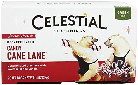 Amazon.com : Candy Cane Lane Green Holiday Tea decaf 20 Tea Bags ...