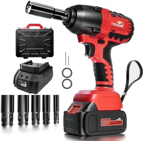 750N.m Cordless Impact Wrench, 1/2" Electric Brushless Impact Gun for ...