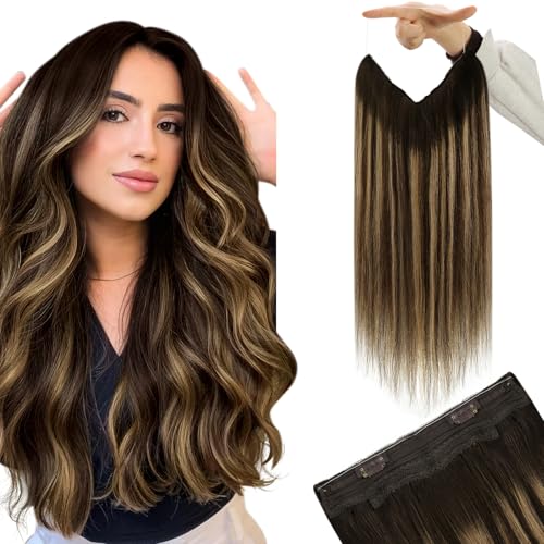 Amazon.com : YoungSee 130G Wire Human Hair Extensions Balayage ...