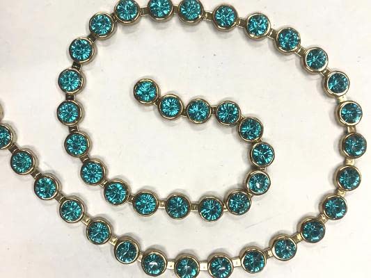 The Design Cart Aqua Blue Stone Metal Cup Chains- 6 mm Package of 1 ...