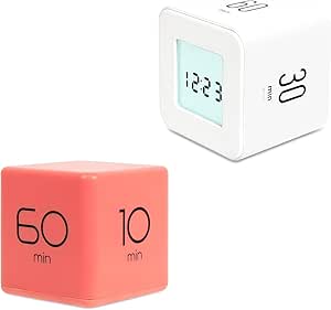 Amazon.com: Mooas Cube Timers Bundle: Coral Cube Timer & White Multi Cube Clock Time Timer ...