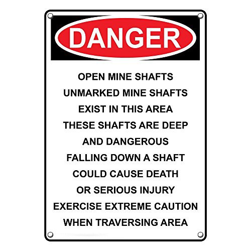 Amazon.com: Weatherproof Plastic Vertical OSHA Danger Open Mine Shafts ...