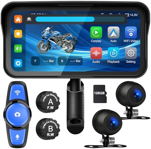 Amazon.com: Motorcycle DVR Dash Cam with Wireless Apple Carplay ...