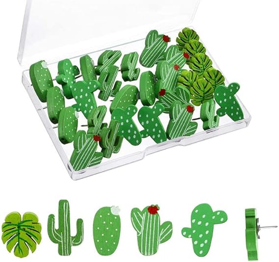 Amazon.com: 30 Pcs Plants Push Pins Set Decorative Pushpins Tacks for ...