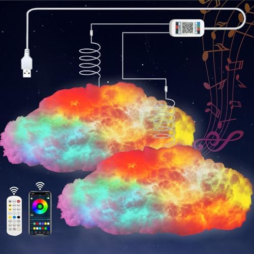 Amazon.com: LED Cloud Lights for Ceiling, Multicolor Music Sync Cloud ...