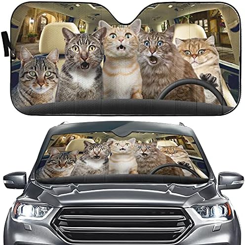 Amazon.com: Bengal Cat Car Windshield Sun Shade Animal Family Driver ...