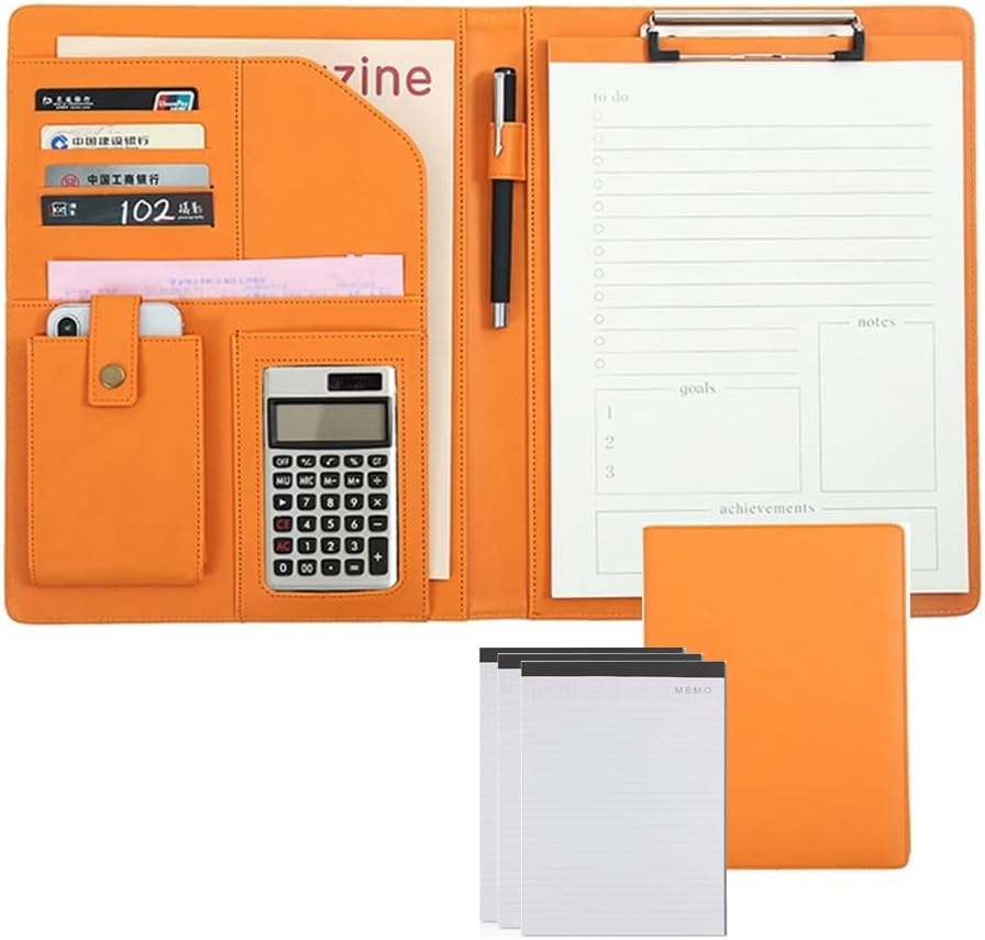 Amazon.com: Portfolio A4 File Folder Writing Pad Business Presentation Folder PU A4 Portfolio ...