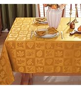 Amazon.com: SASTYBALE Faux Linen Rectangle Tablecloth, Waterproof ...