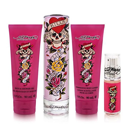 Amazon.com : Christian Audigier Ed Hardy 4 Piece Gift Set for Women ...