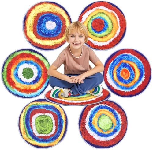 Amazon.com: Woanger 24 Pcs Carpet Circle Seats 13.78 Inch 3D Digital ...