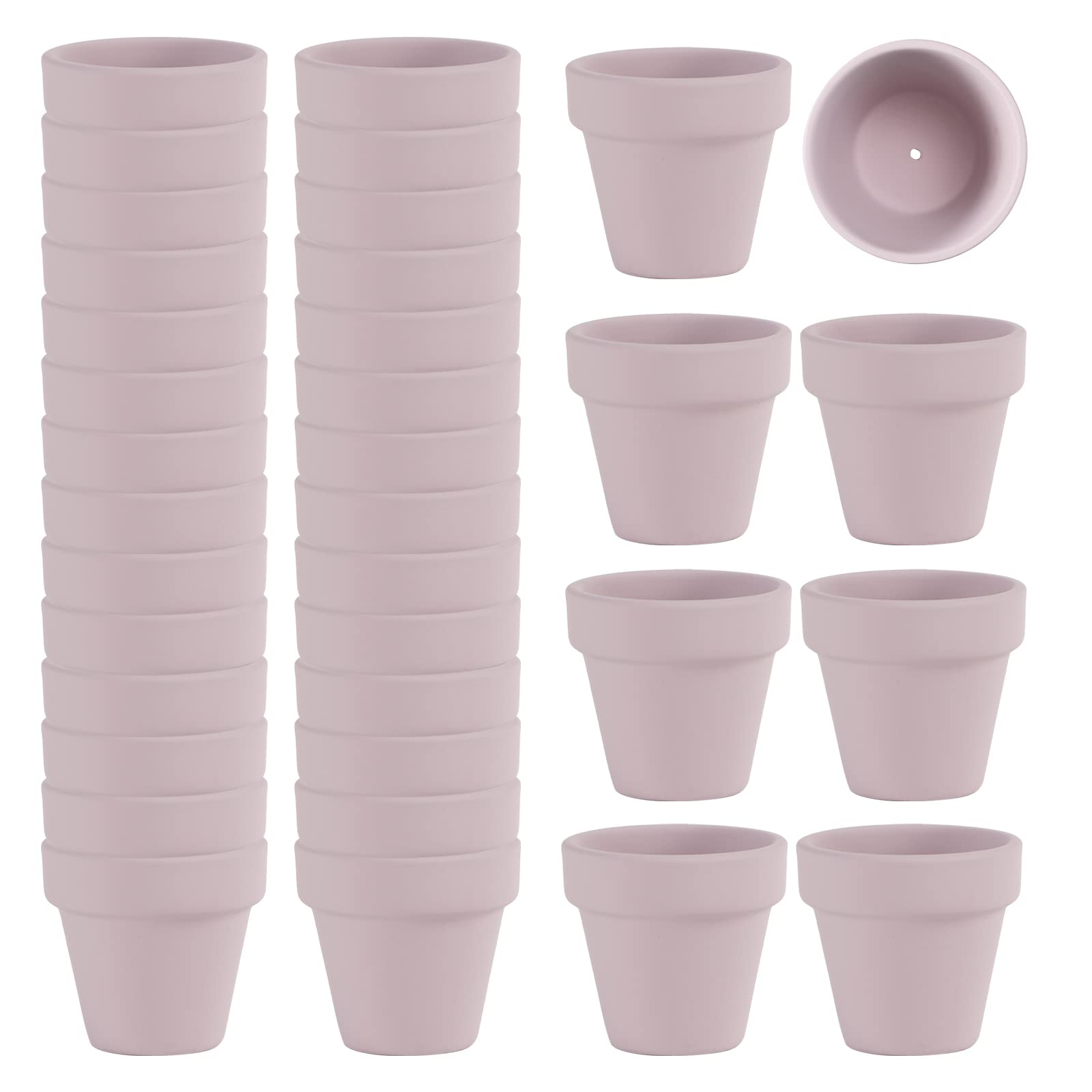 Amazon.com: 36 Pcs Small Mini Pink Clay Pots 2.1'' Terracotta Pot Clay ...