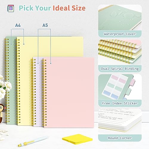 Snapklik.com : Graph Spiral Notebook, 4 Pack 5.9 X 8.3 Graph Notebook ...