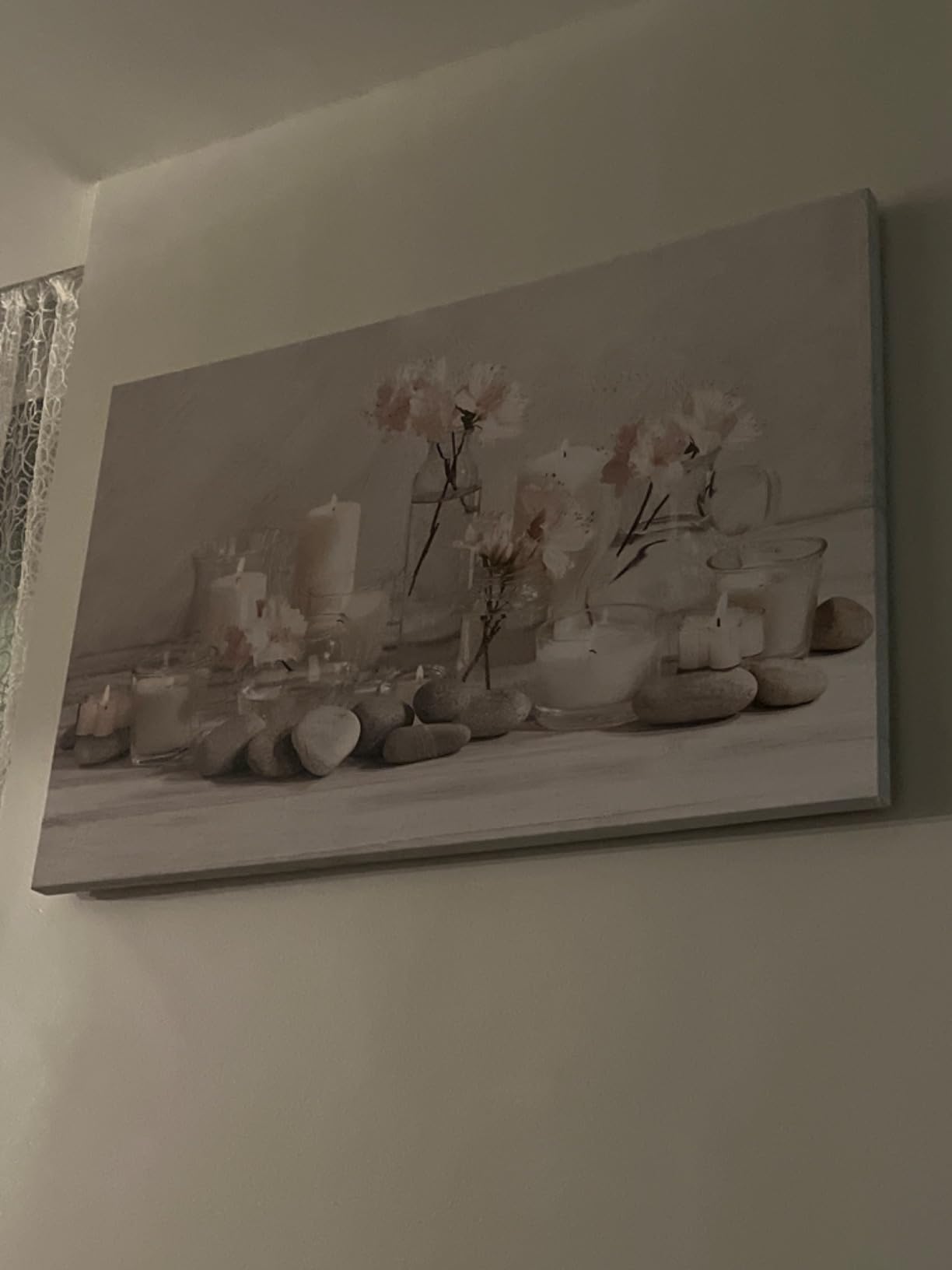 Art For The Home Serenity Led Light Up Canvas Wall Art, Cream, Size ...