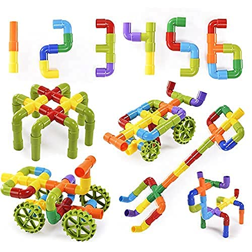 Buy KAVIKAZ Plastic Building Blocks Kids Tube Locks Construction Kit ...