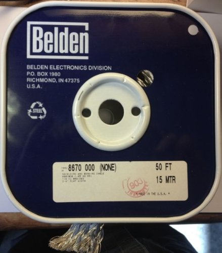 Amazon.com: Belden 8670 00050 #4 AWG x 50 foot Flattened Shielding and ...