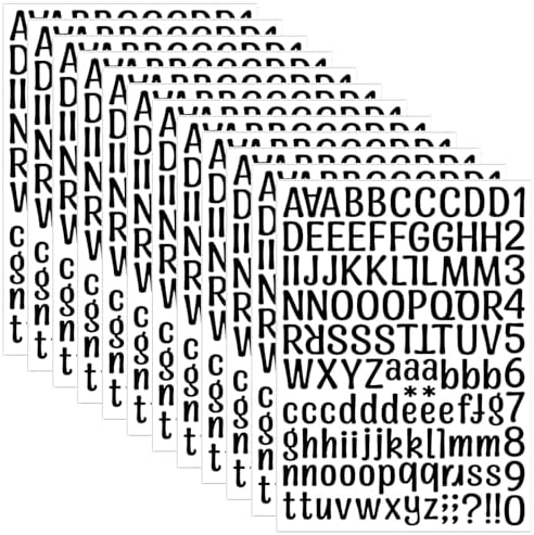 Amazon.com: 12 Sheets Black Alphabet Stickers,1512 PCS Vinyl Letter ...