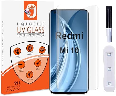 STP FEEL® Curved UV Tempered Glass for Xiaomi Mi 10 (Transparent, Pack ...