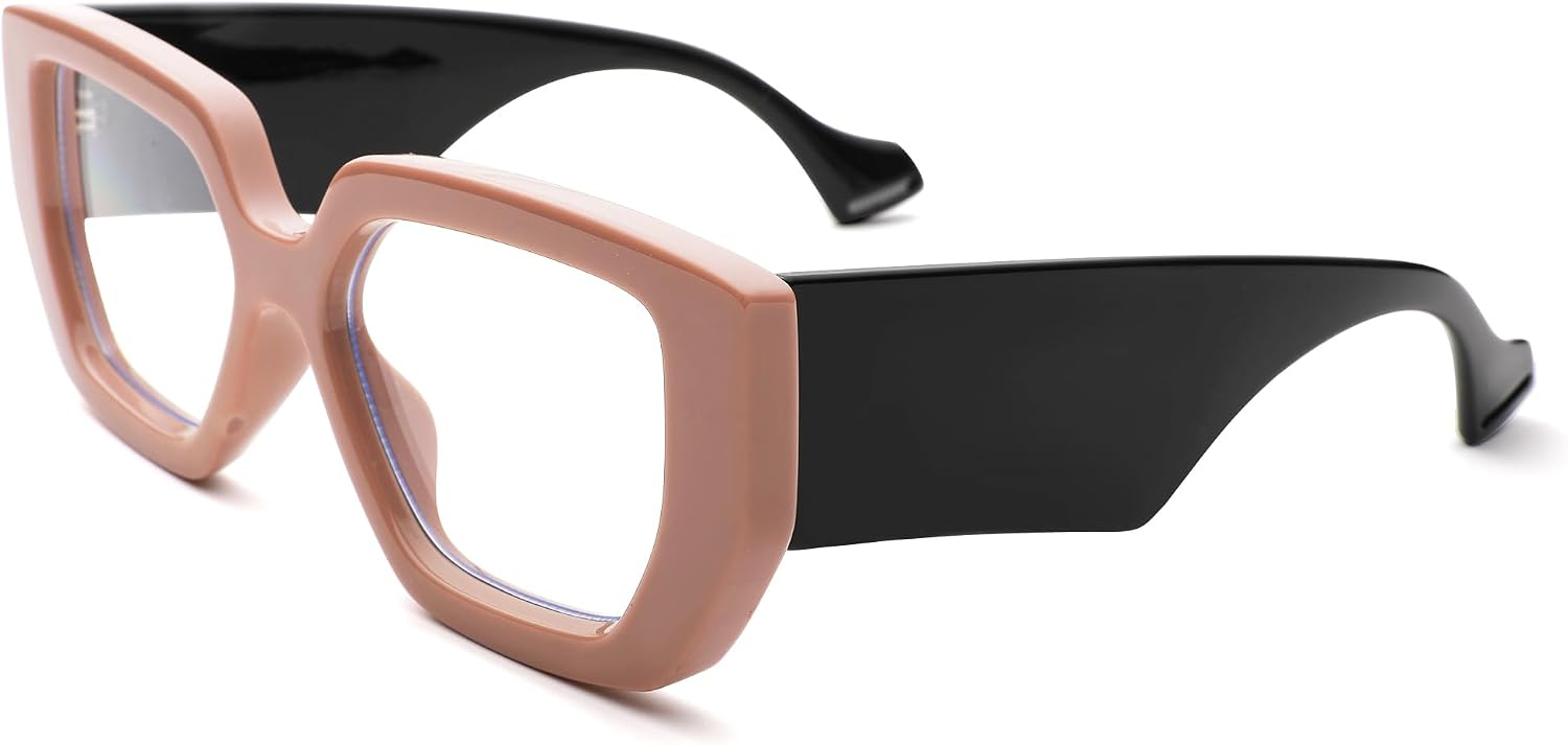 Thick Frame Blue Light Glasses for Women Men,Square Computer Gaming ...