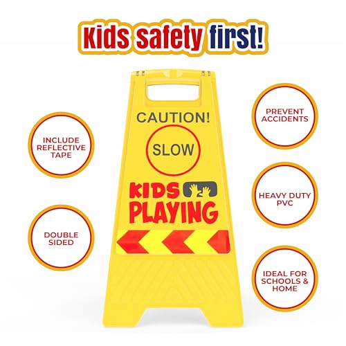 Snapklik.com : 2 Pack Kid Playing Caution Sign - Children Safety Slow ...