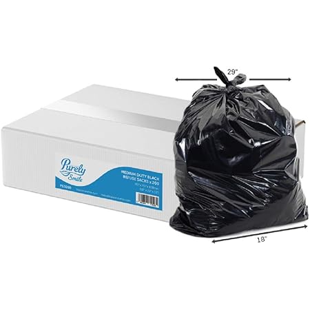 Medium duty black bin bags/bin liners (200 pack) : Amazon.co.uk: Grocery