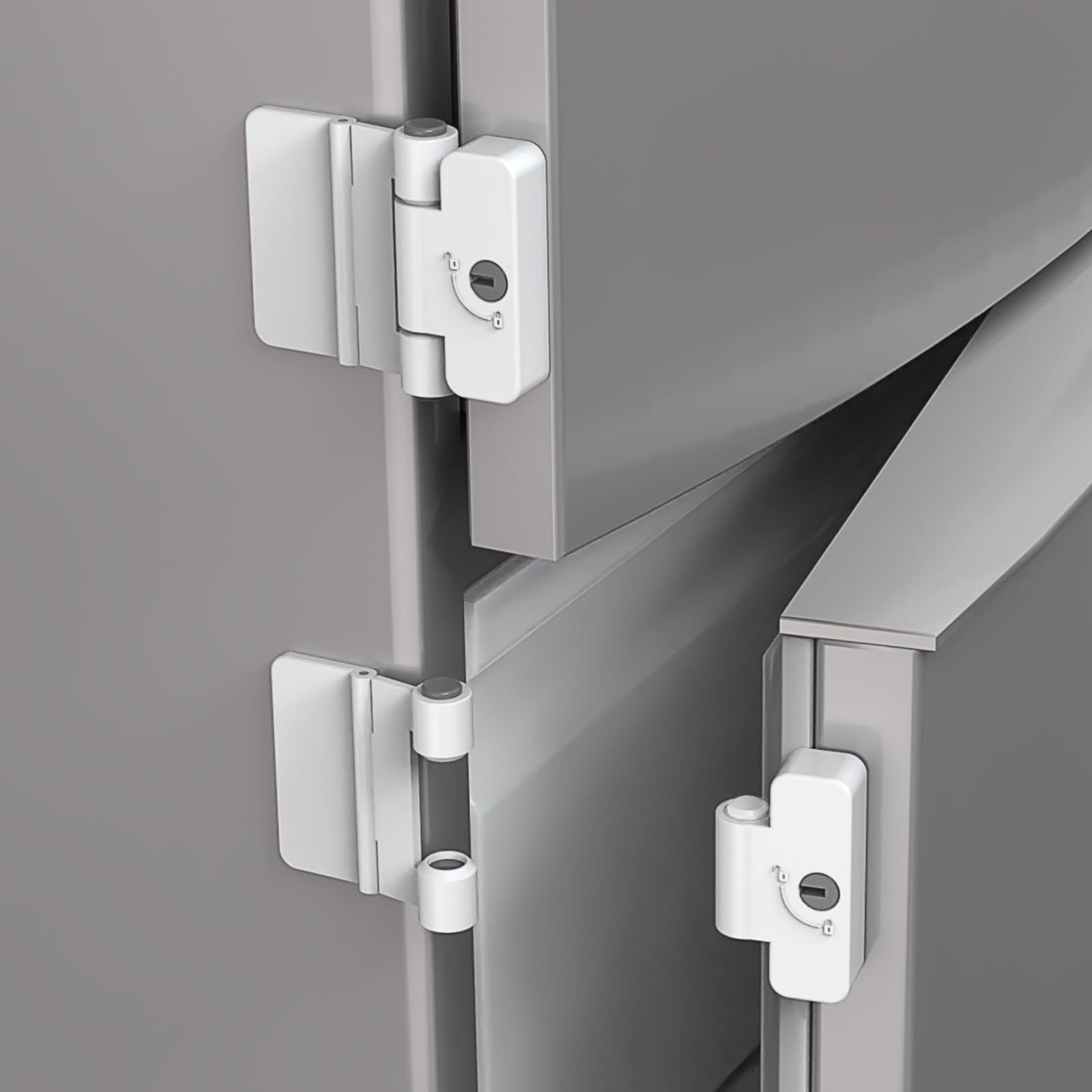 Amazon.com: Refrigerator Adhesive Locks Double Button Fridge Door Lock ...