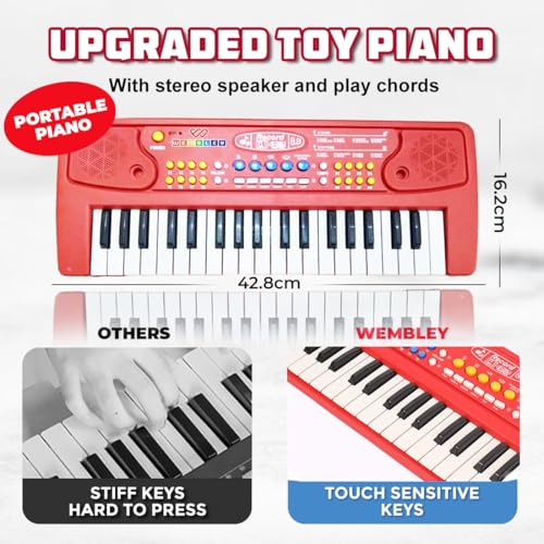 Wembley Kids Rechargeable Piano with Mic Electronic Portable Keyboard ...