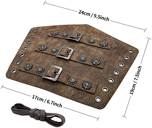 Amazon.com: HiiFeuer Medieval PU Leather Buckle Arm Bracers, Knight ...