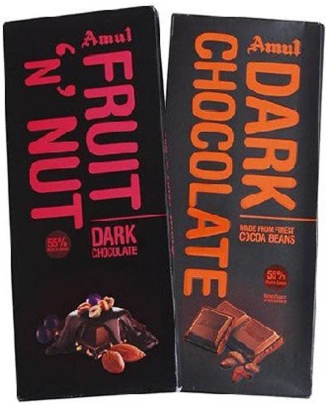 Amul Fruit NUT Dark Chocolate Bars (2 x 75 g) : Amazon.in: Grocery ...